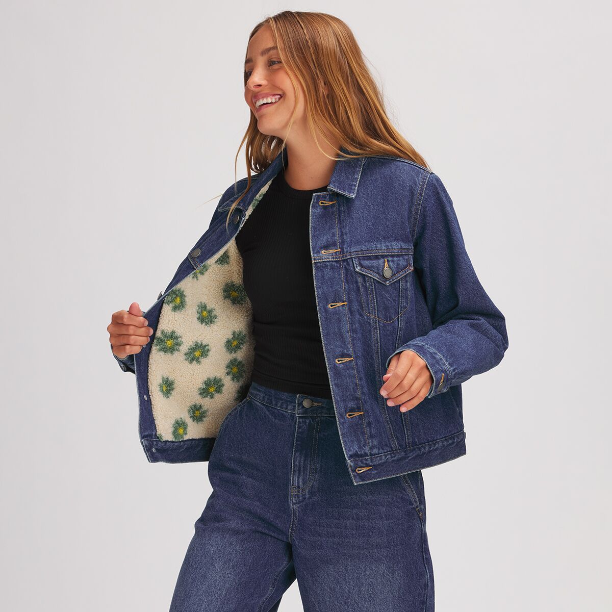 Basin and Range Printed Sherpa Lined Denim Jacket - Women's - Women
